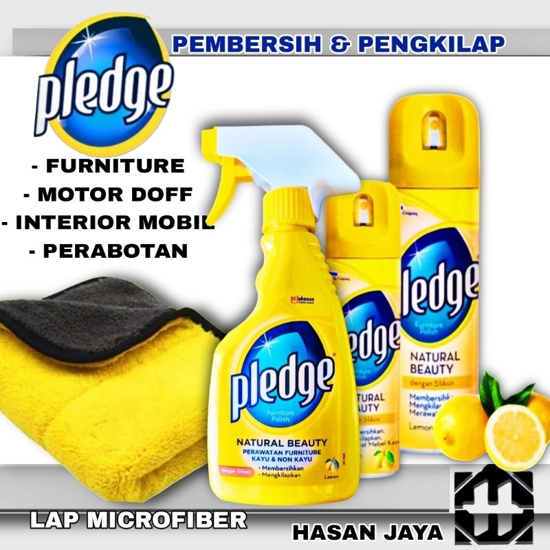 Jual Pledge Liquid Aerosol Spray Lemon 450ml - Kain Lap Microfiber ...