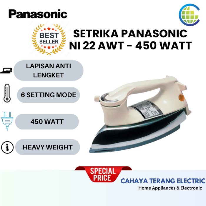Jual Panasonic Setrika Berat NI 22AWT 22 AWT Anti Lengket Heavy Weight ...