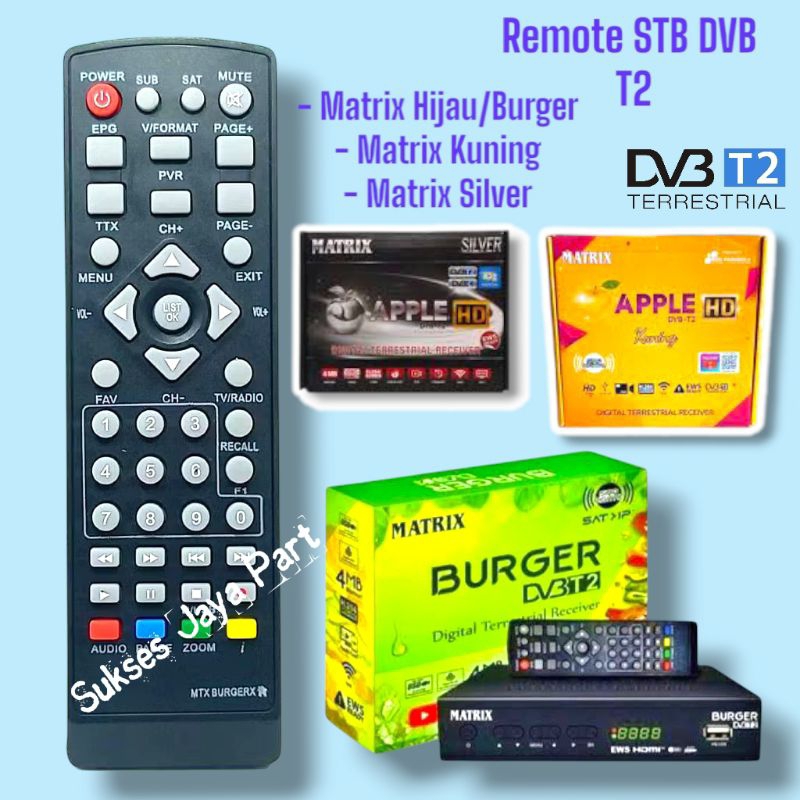 Jual Remote STB Matrix Burger Original Quality Remote Matrix hijau ...