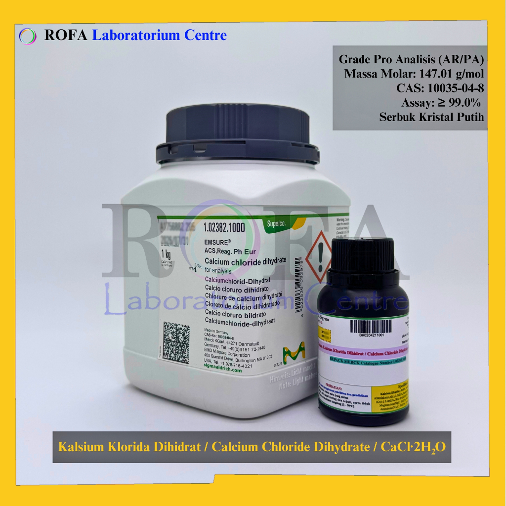 Jual Kalsium Klorida Dihidrat / Calcium Chloride Dihydrate / CaCl2.2H2O ...