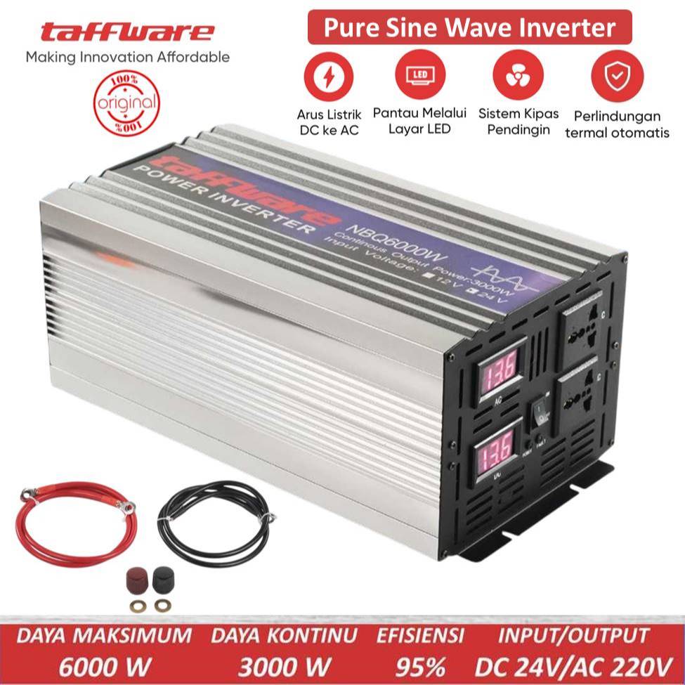 Jual Power Inverter Mobil Pure Sine Wave DC 24V to AC 220V 6000W ...