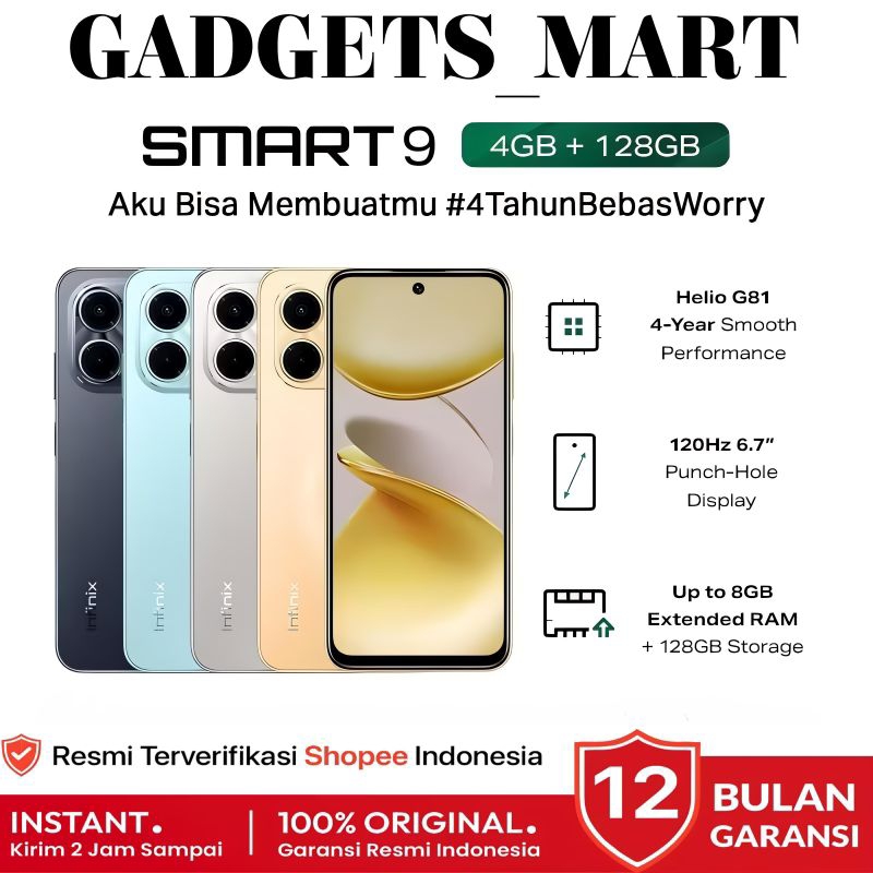 Jual Infinix Smart 9 4GB 128GB | Helio G81 Dual Speakers 120Hz Display ...