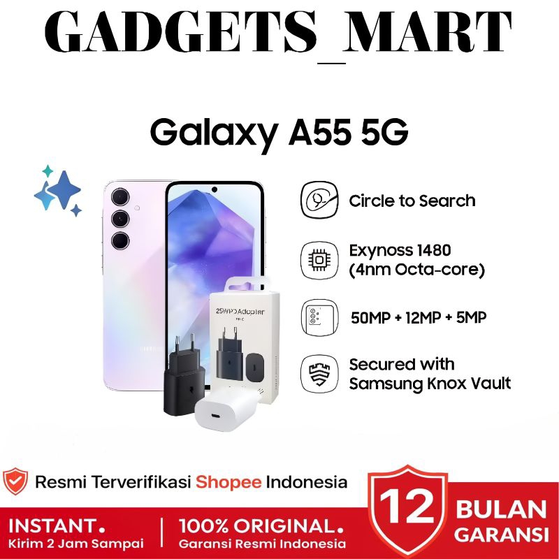 Jual Samsung Galaxy A55 5G 12GB 256GB | 8GB 256GB + Adaptor 25W Garansi ...