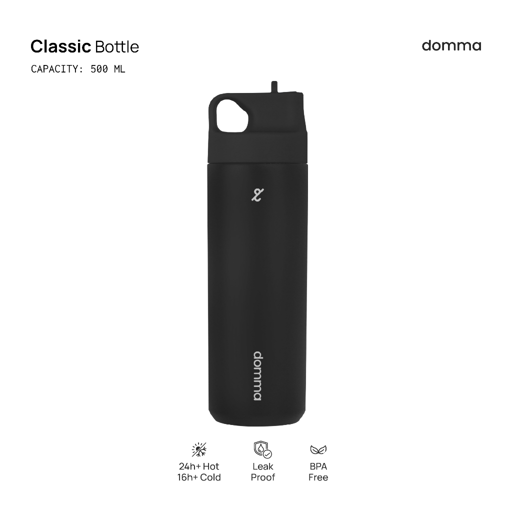 Jual [Domma] 16 Oz/500 ml Classic Insulated Reusable Tumbler Water Bottle - Thermos Double Wall ...