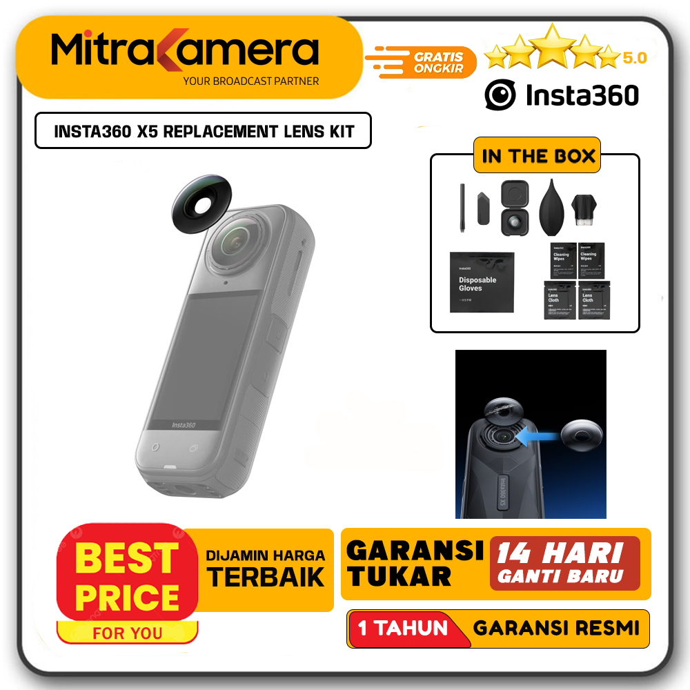 Jual Insta360 X5 Replacement Lens Kit for INSTA 360 X5 Action Cam ...