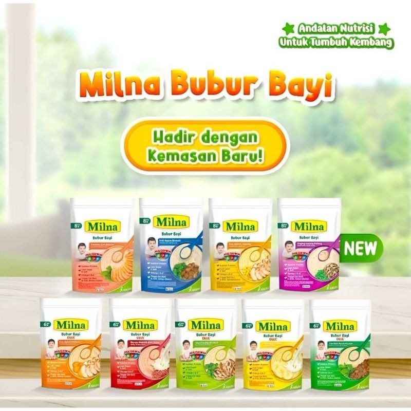Jual Milna Bubur Bayi 6m+ / 8m+ 120g (kemasan baru) | Shopee Indonesia