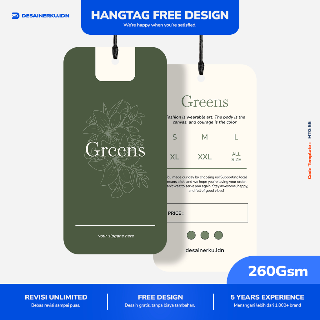 Jual Hangtag Baju Custom FREE DESIGN | Cetak Label Tag Baju Desain ...