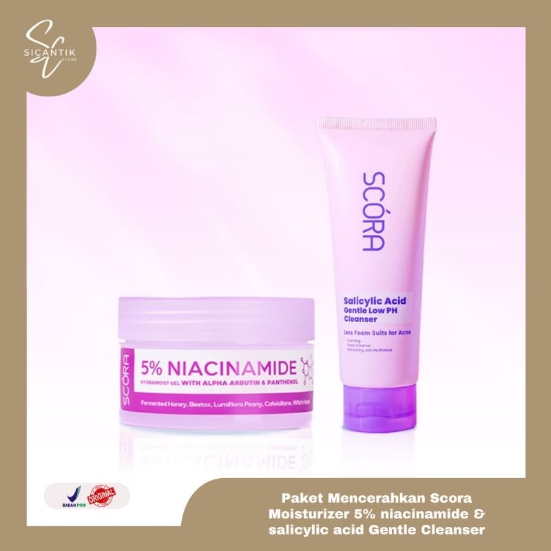 Jual PAKET BUNDLE 2IN1 SCORA 5% NIACINAMIDE HYDRAMOIST GEL WITH ALPHA ...