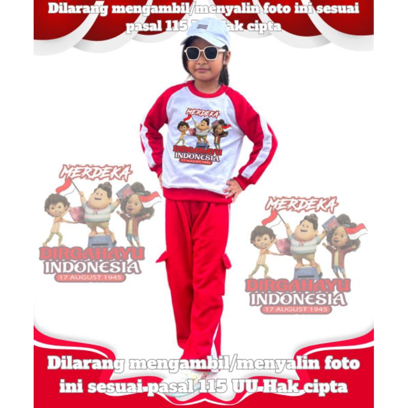 Jual Oneset Anak 17 Agustus Wanset Merdeka Bocah Lengan Panjang Merah Putih Setelan Kemerdekaan ...