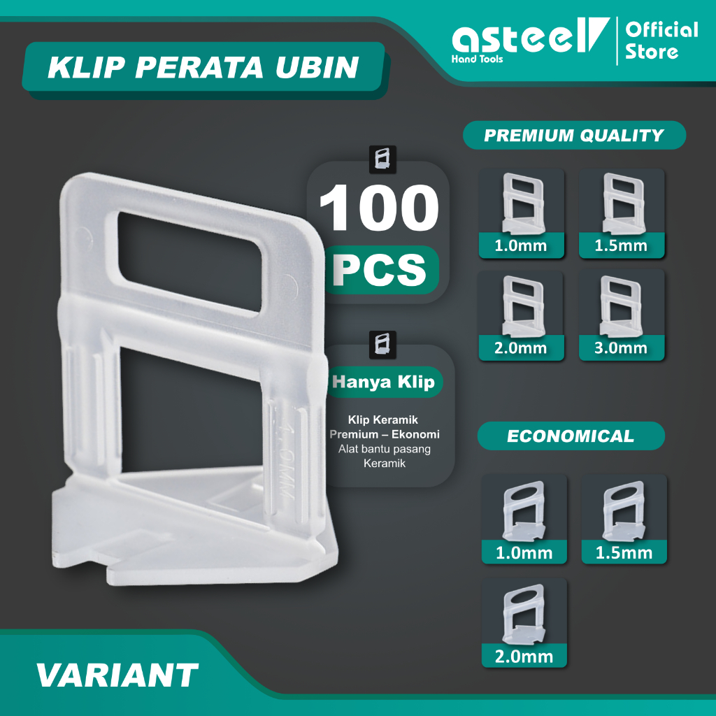 Jual ASTEEL Klip Alat Perata Pasang Keramik Granit Lantai Spacer Tile ...