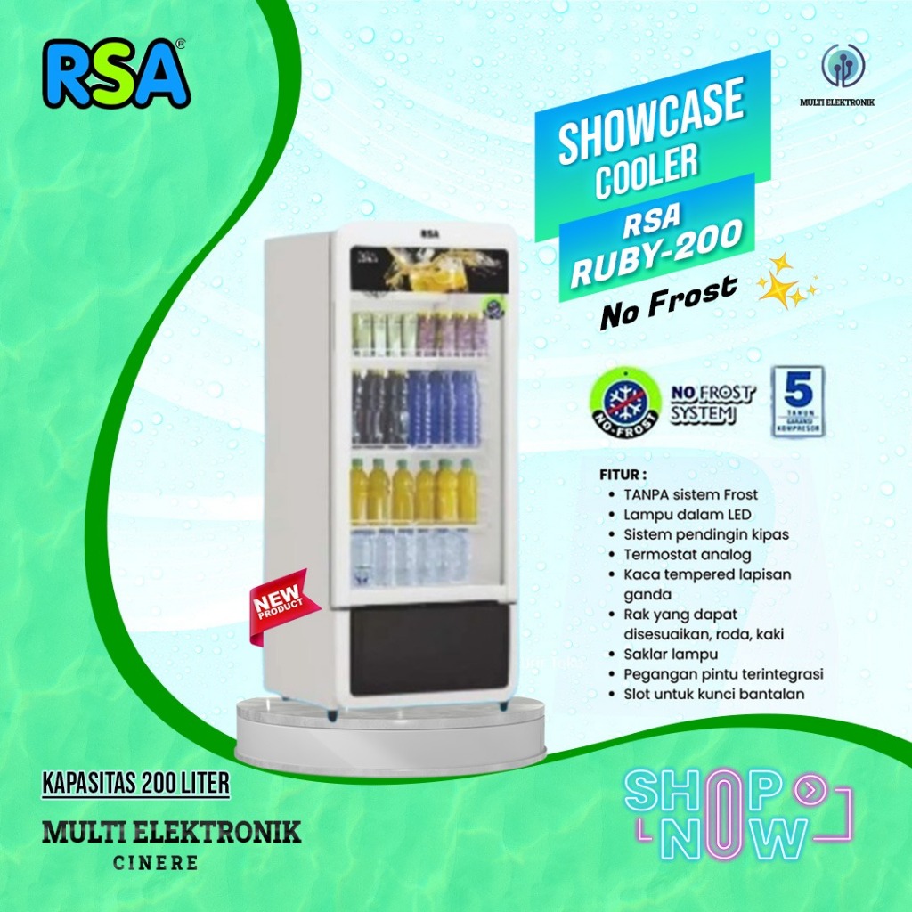 Jual Showcase RSA Ruby 200 - 3 Rak 200 Liter (Tanpa Bunga Es / No Frost ...
