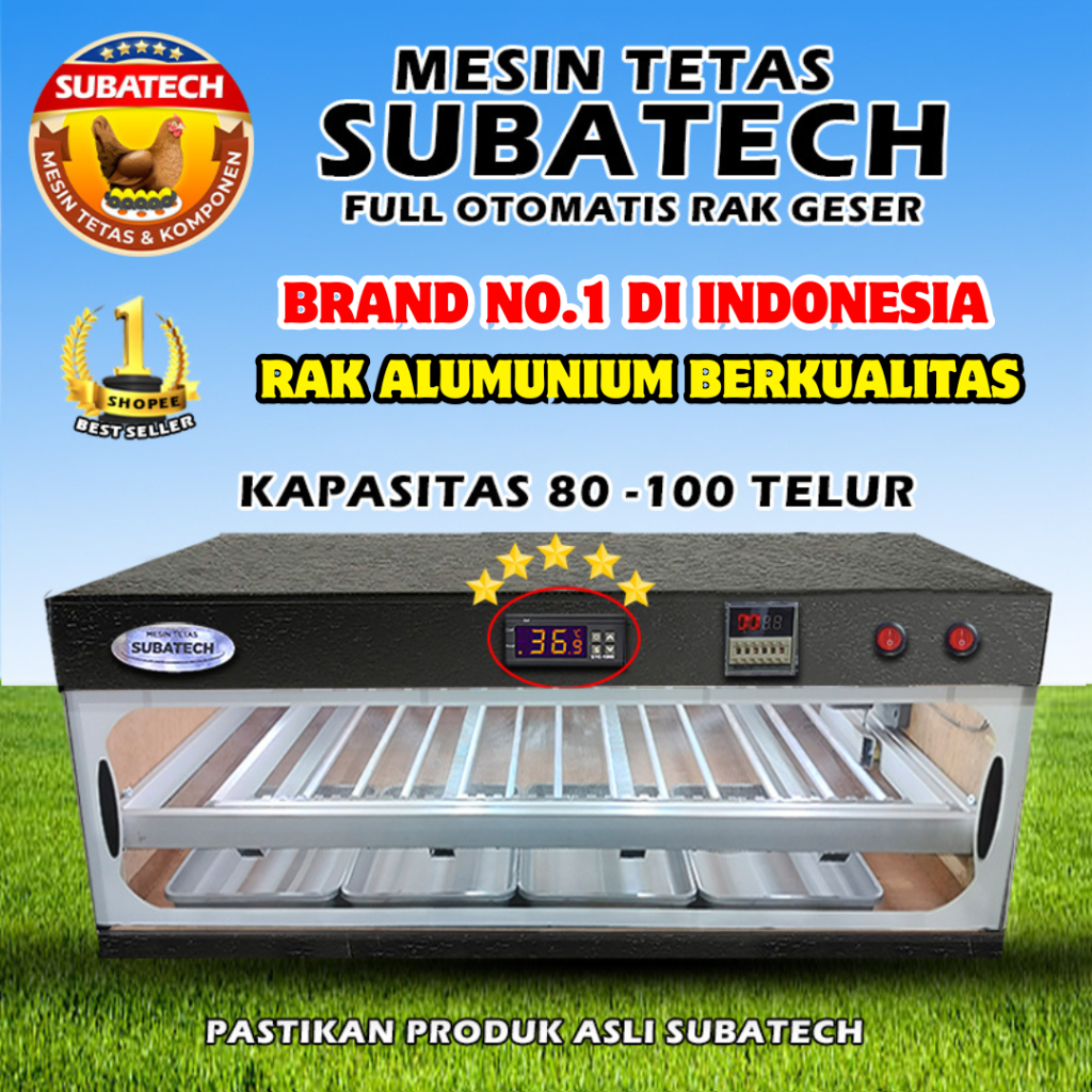 Jual SUBATECH RG 100 Mesin Tetas Telur Full Otomatis Penetas Rak Geser ...