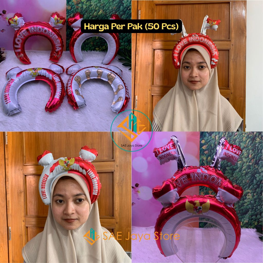Jual (50 PCS) SAE-BANDO BALON MERAH PUTIH HUT RI 17 AGUSTUS MOTIF ...