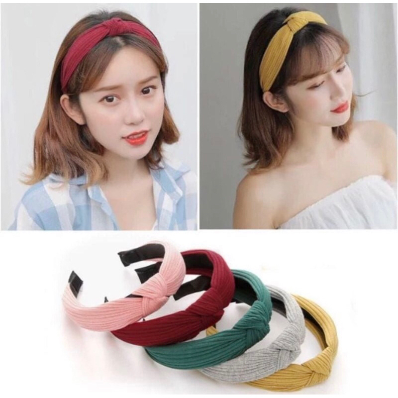 Jual bando simpul headban korea polos anti patah | Shopee Indonesia
