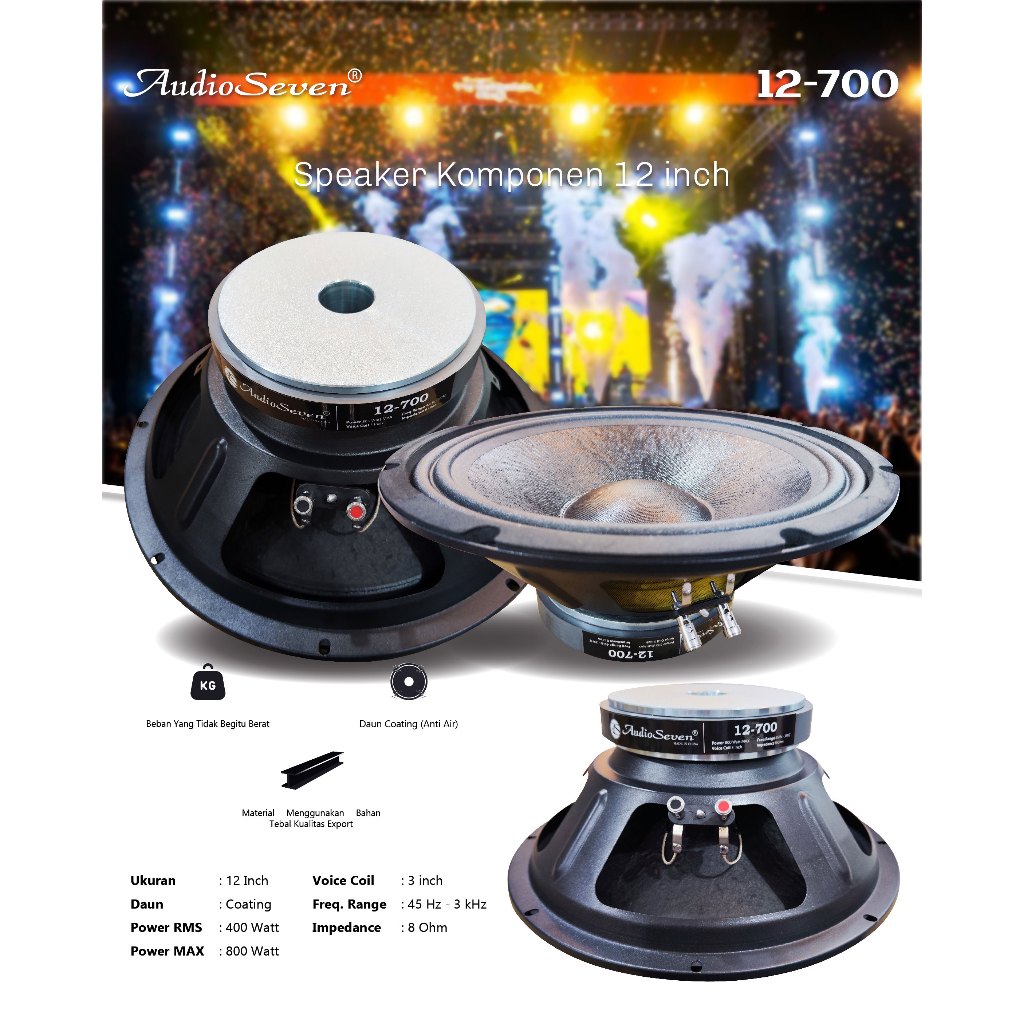 Jual Speaker Komponen Audio Seven 12 700 ukuran 12 inch Original High ...
