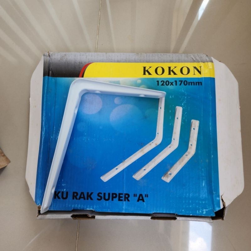 Jual (HARGA UNTUK 1BIJI SIKU) SIKU RAK PUTIH TEBAL HEAVY DUTY 120X 170 ...