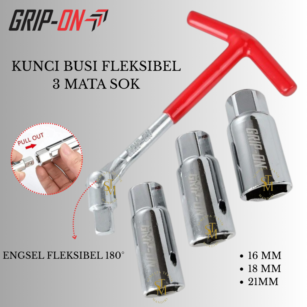 Jual Kunci Busi 3 Mata Sok Lepas Pasang Grip-On Spark Plug Tool 3in1 ...