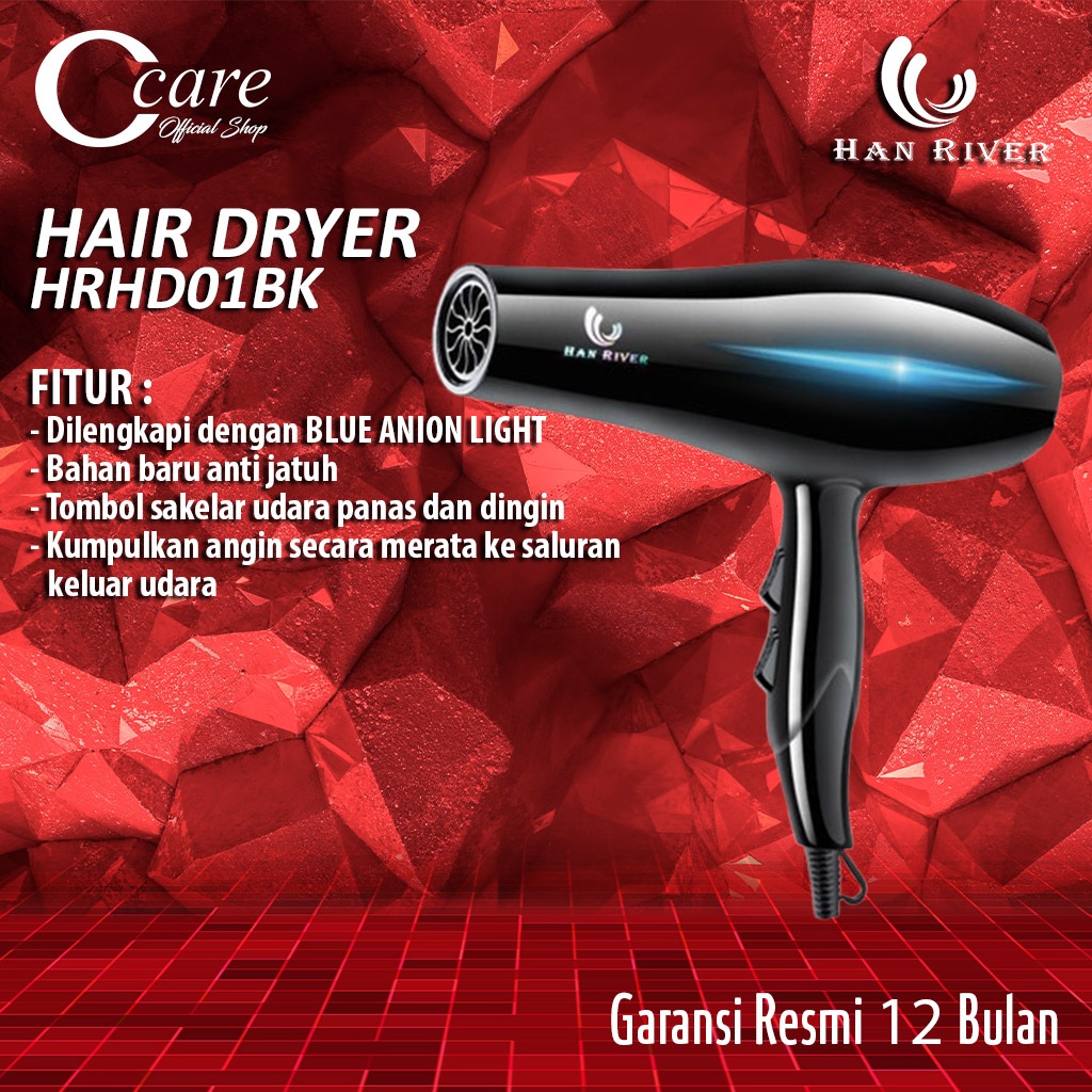 Jual HAN RIVER HRHD01BK Hair dryer (Box Besar) 800W Pengering Rambut ...