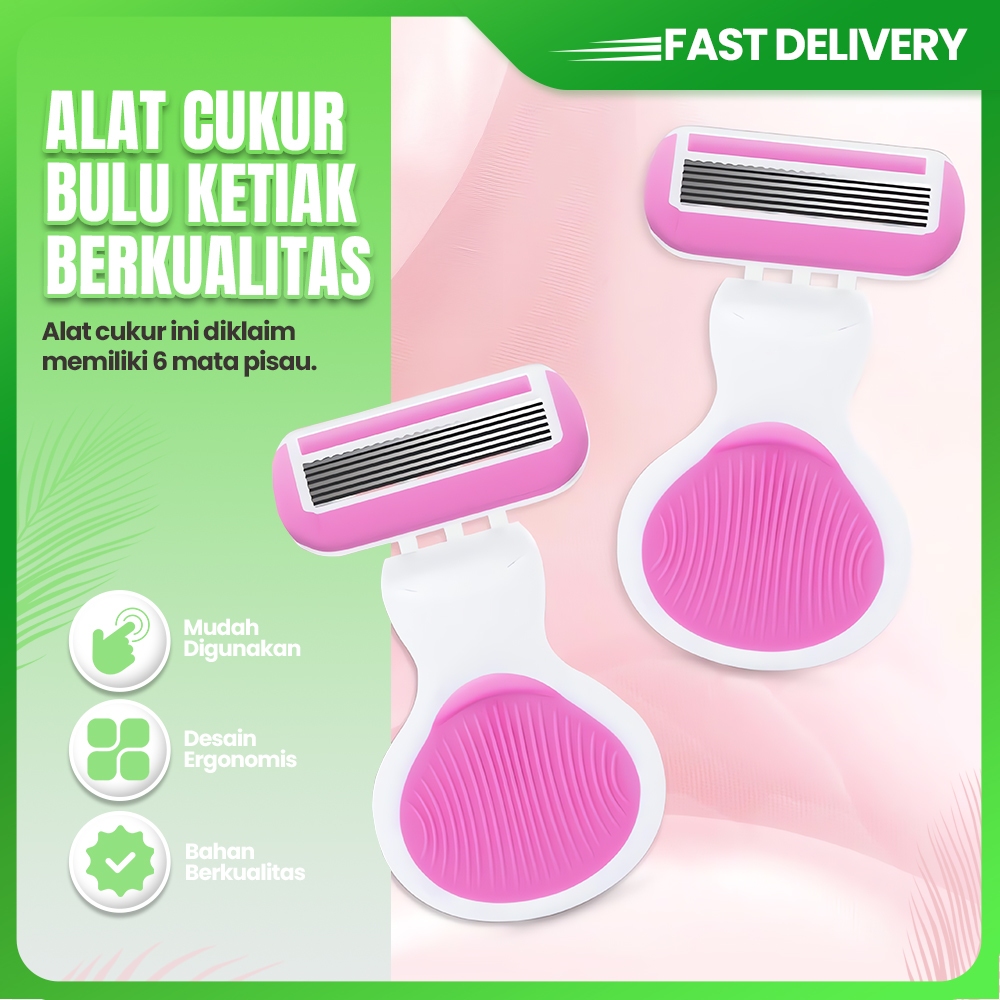 Jual Alat Cukur Bulu Ketiak 6 Blade Pisau Pencukur Bulu Tangan Kaki ...