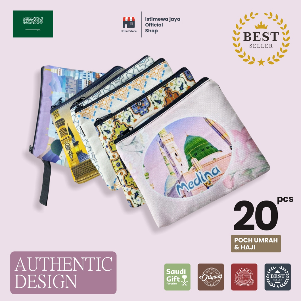 Jual ISTIMEWA - 1 KODI 20 PCS POCH DAN TAS SOUVENIR OLEH OLEH HAJI DAN ...