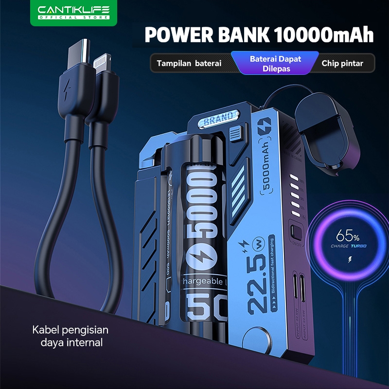 Jual Cantiklife Powerbank 5000mAh Baterai Bisa Diganti Fast Charging 22 ...