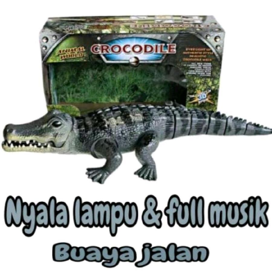 Jual mainan buaya jalan & suara wild CROCODILE / mainan hewan binatang ...