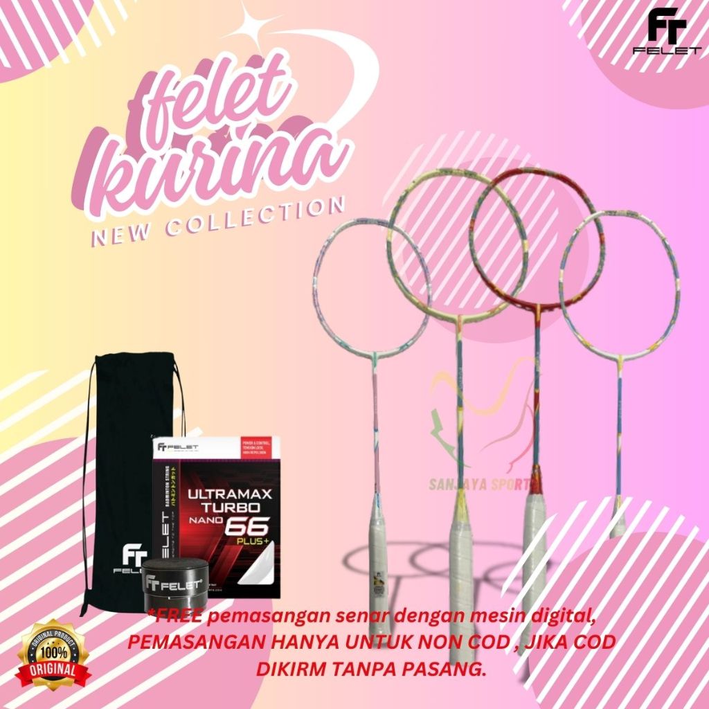 Jual RAKET BADMINTON BULUTANGKIS FELET KURINA ORIGINAL | Shopee Indonesia