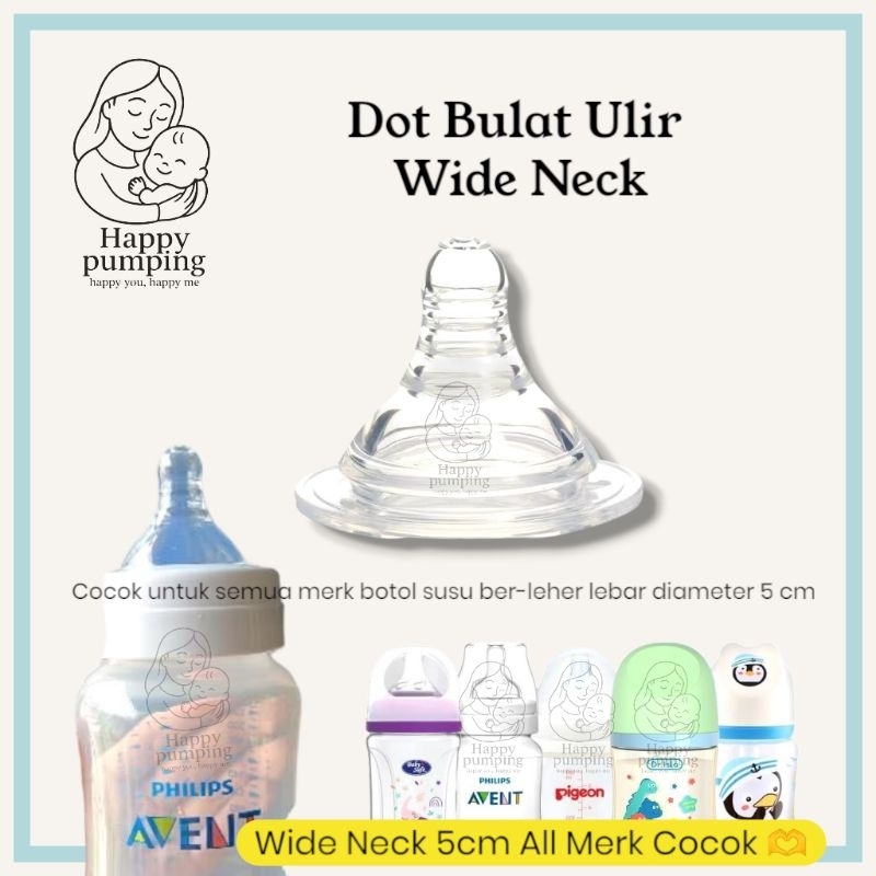 Jual Dot Botol Wide Neck Leher Lebar 5cm Universal / Dot Wide Neck ...