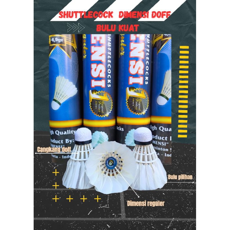 Jual Shuttlecock dimensi reguler sintetis doff /shuttlecock terbaru / 1 ...