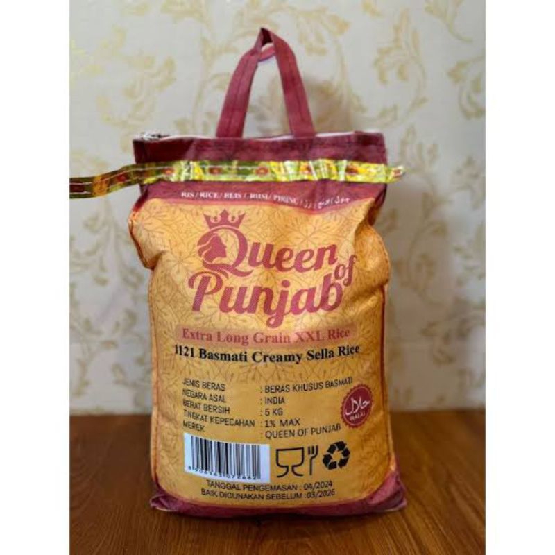 Jual Beras Basmati Queen Punjab Kemasan 5Kg Extra Long Grain XXL ...