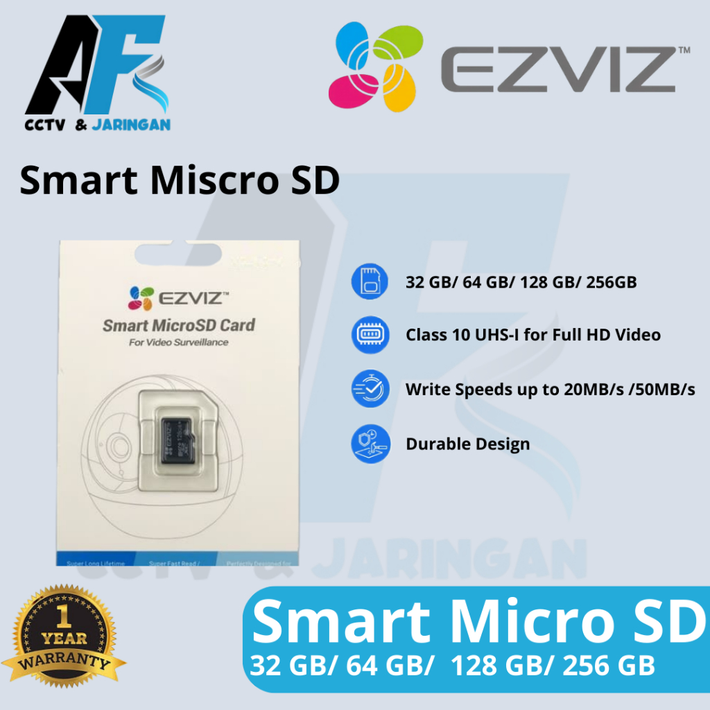 Jual Smart Micro SD Memory Card Merk Ezviz 32 GB/ 64 GB/ 128 GB/ 256 GB ...