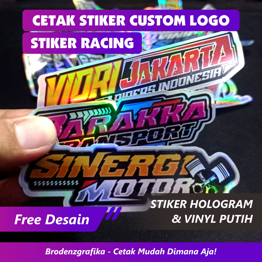 Jual Cetak Stiker Custom Nama Logo Racing Free Desain | Shopee Indonesia