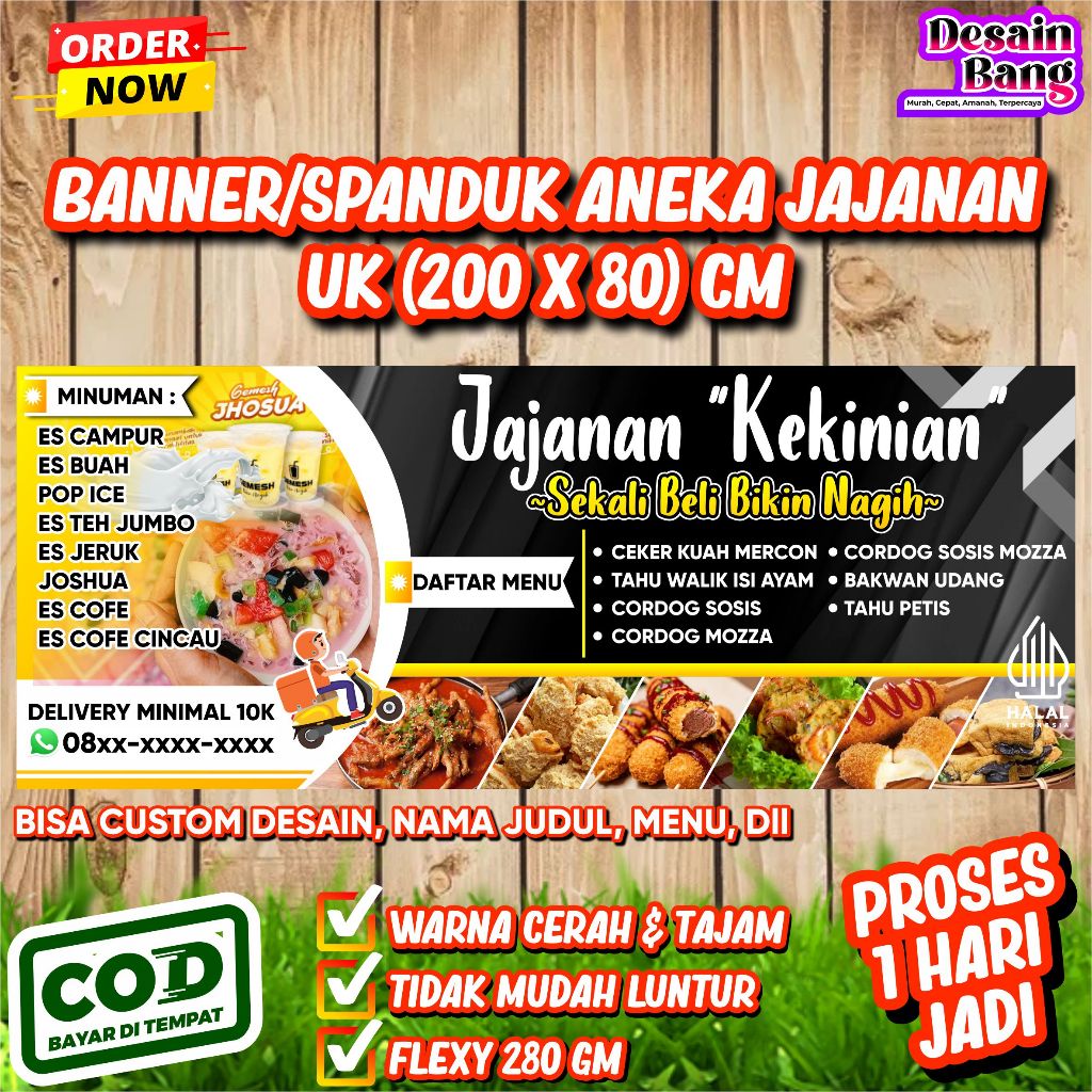 Jual SPANDUK/BANNER KEDAI JAJANAN ( BISA CUSTOM ) | Shopee Indonesia