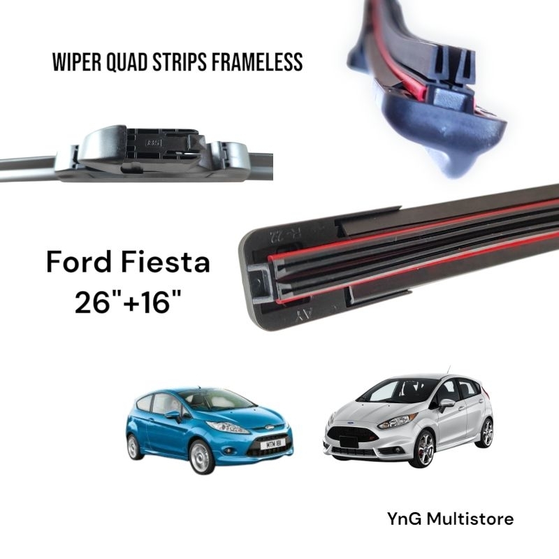 Jual Wiper Ford Fiesta 2009-up frameless Quad Strips | Shopee Indonesia