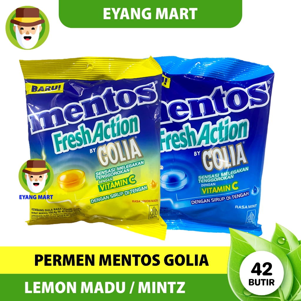 Jual Permen Mentos Golia Rasa Mint / Lemon Madu | Shopee Indonesia