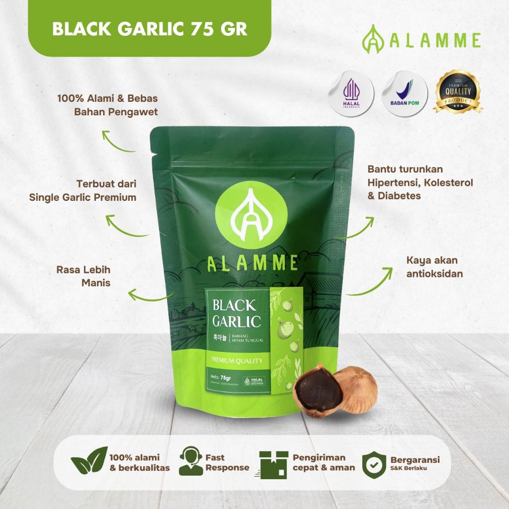 Jual Alamme - Black Garlic Bawang Hitam Tunggal Premium Alamme 75 Gram ...
