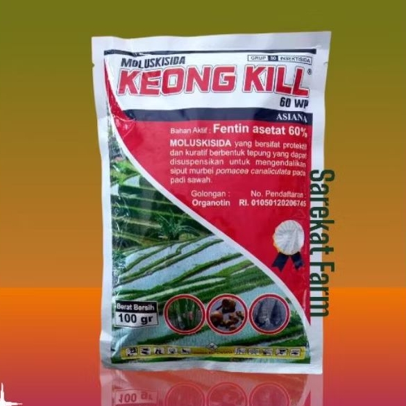 Jual OBAT KEONG KILL 60 WP 100 GRAM KEMASAN PABRIK PENGENDALI KEONG SAWAH | Shopee Indonesia