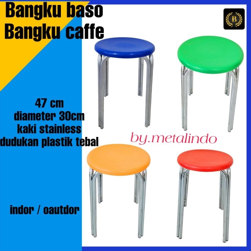 Jual Bangku caffe stainless MBS bangku bar tinggi bangku warung ...