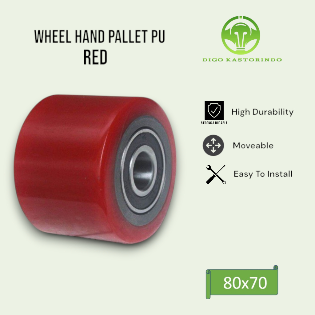 Jual Roda Only Hand Pallet Merah PU Polyurethane 80mm X 70mm | Shopee ...