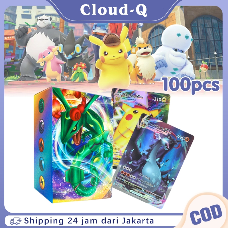 Jual 100Pcs Kartu Koleksi Permainan Anak-Anak / Card Pokemon Laser ...