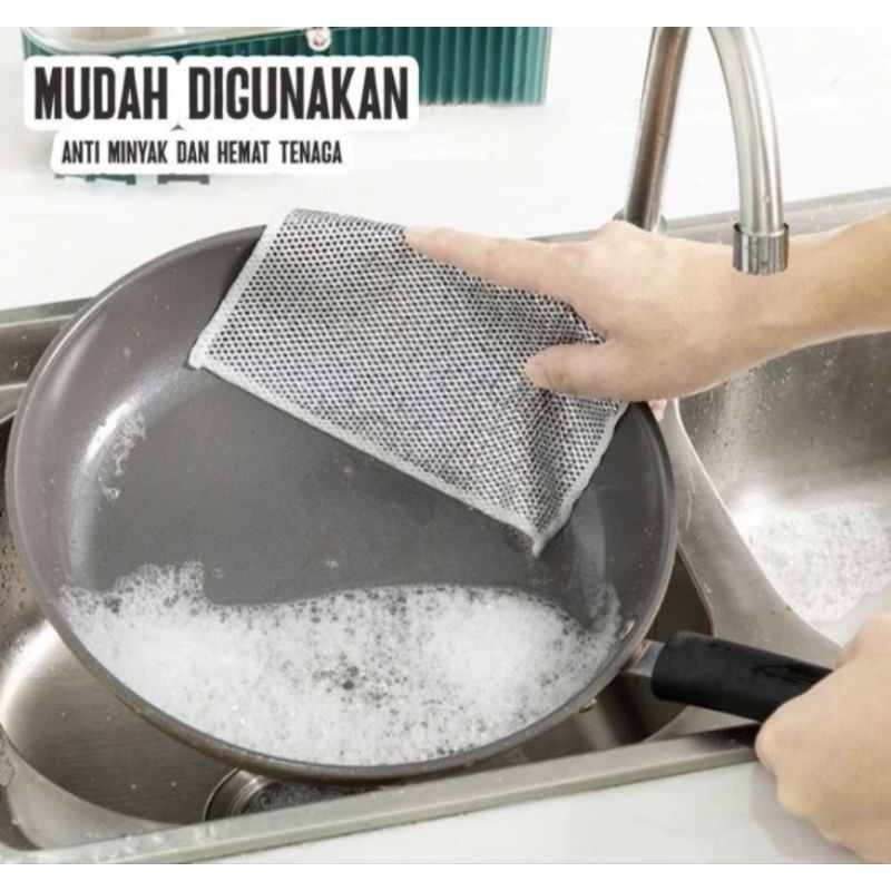 Jual Kain Lap Dapur Kawat 20x20 bentuk petak halus serbaguna | Shopee ...