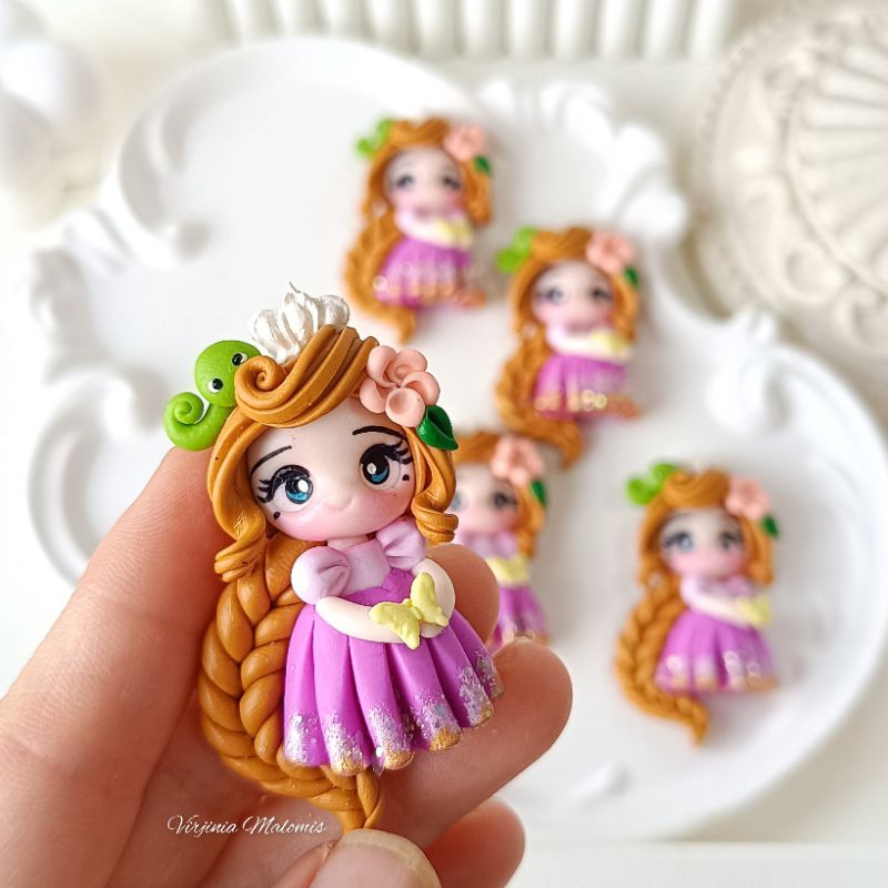 Jual handmade clay princess rapunzel di jual per @1pcs | Shopee Indonesia