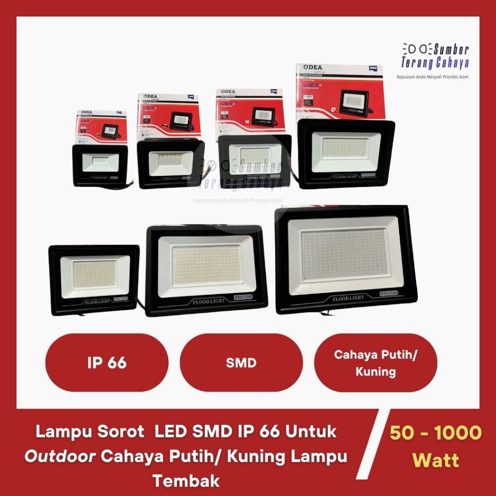 Jual Lampu Sorot LED SMD IP 66 Untuk Outdoor Cahaya Putih/ Kuning Lampu ...