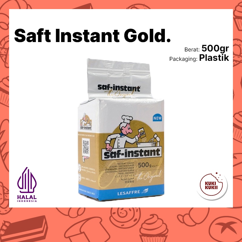 Jual Ragi Kering Saf instant GOLD 500gr | Instant Dry Yeast SAFT ...