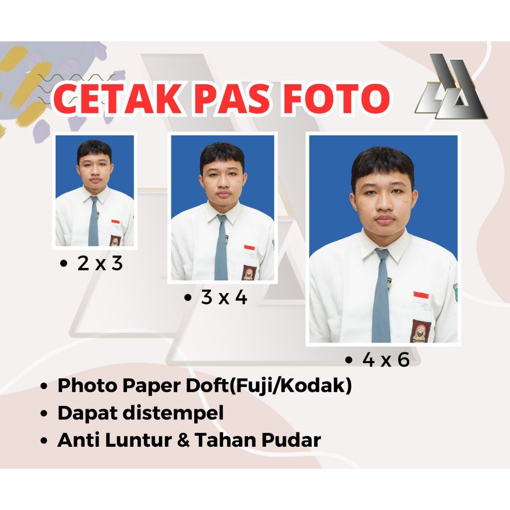 Jual Paket Cetak Pas Foto Lab 2x3 3x4 4x6 Murah Awet Berkualitas Gratis Edit Satu Hari Jadi ...