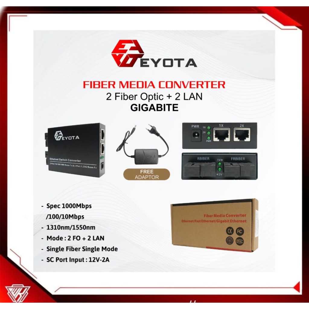 Jual Media Converter 2 FO 2 LAN 2 SC 2 RJ45 Gigabit 1000/100 Mbps Fiber Optic Device2 FO 2LAN ...