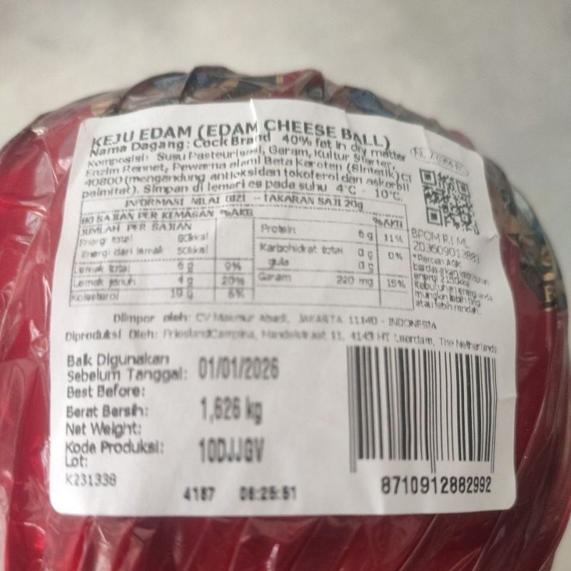 Jual keju edam keju tua keju apel utuh keju merah | Shopee Indonesia