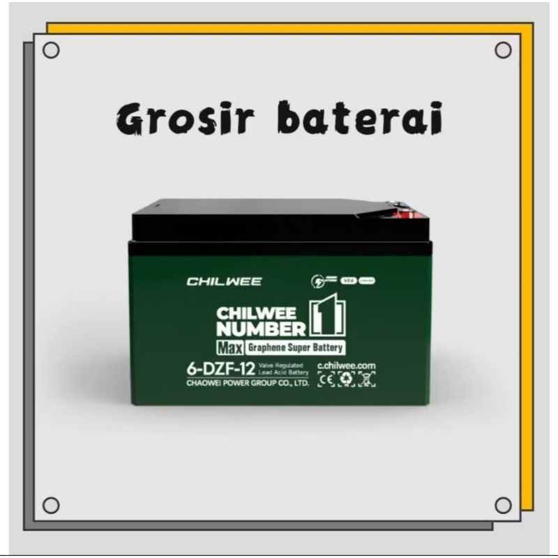 Jual BATERAI AKI KERING SEPEDA LISTRIK CHILWEE Graphene 6-DZF-12 12v12Ah Isi | Shopee Indonesia