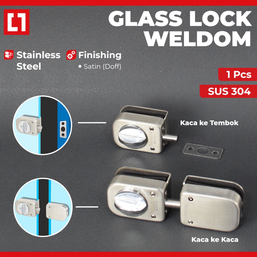 Jual WELDOM Shower Glass Lock Kunci Grendel Slot Pintu Kaca Kamar Mandi | Shopee Indonesia
