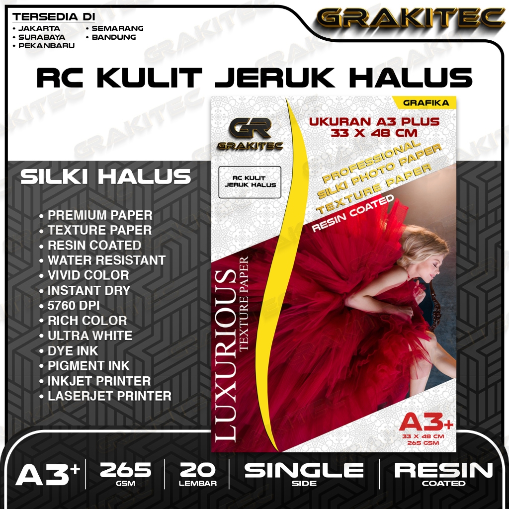 Jual Kertas Foto Silki Texture A3 / A3+ Professional Silki, Glossy ...